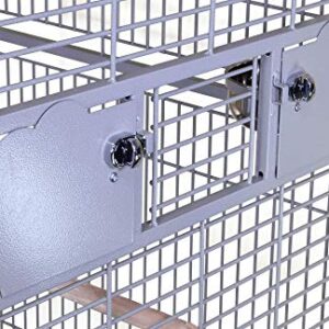 King's Cages 8004030 40X30X72 Play Pen Bird Cage Parrot Cockatoo Macaw Amazon Grey Silver Color