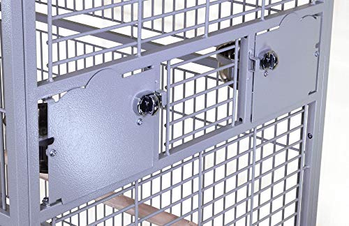 King's Cages 8004030 40X30X72 Play Pen Bird Cage Parrot Cockatoo Macaw Amazon Grey Silver Color