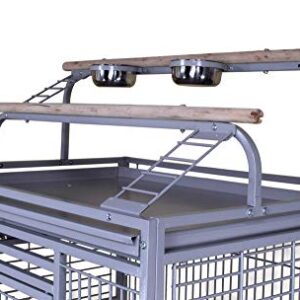 King's Cages 8004030 40X30X72 Play Pen Bird Cage Parrot Cockatoo Macaw Amazon Grey Silver Color