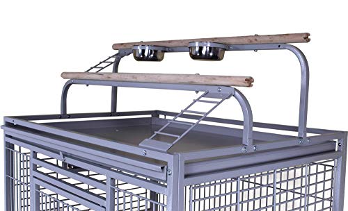 King's Cages 8004030 40X30X72 Play Pen Bird Cage Parrot Cockatoo Macaw Amazon Grey Silver Color