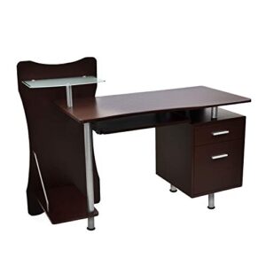 techni mobili rta-325-ch36 stylish computer desk with storage, chocolate, 22.25" d x 51.25" w x 39.5" h