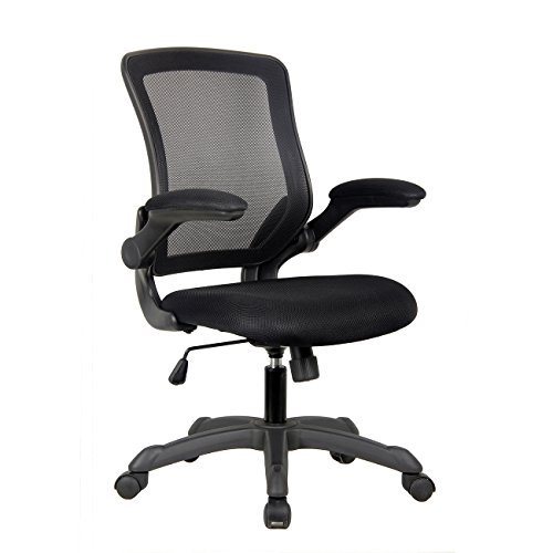 Techni Mobili Mesh Task Office Chair with Flip Up Arms. Color: Black, Mid-Back