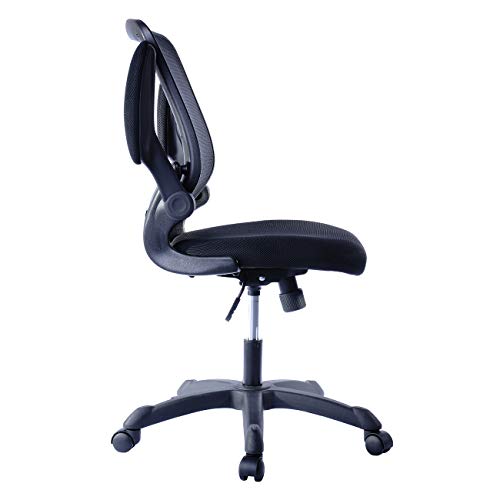 Techni Mobili Mesh Task Office Chair with Flip Up Arms. Color: Black, Mid-Back