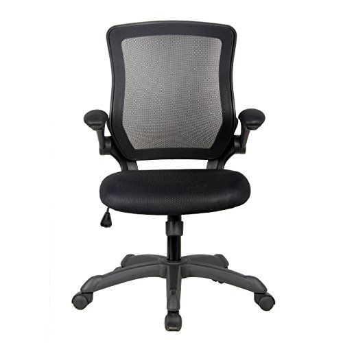 Techni Mobili Mesh Task Office Chair with Flip Up Arms. Color: Black, Mid-Back