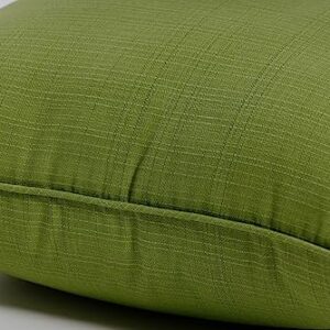 Pillow Perfect Forsyth Solid Indoor/Outdoor Lumbar Pillow Plush Fill, Weather and Fade Resistant, Lumbar - 11.5" x 18.5", Green, 2 Count