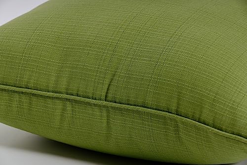 Pillow Perfect Forsyth Solid Indoor/Outdoor Lumbar Pillow Plush Fill, Weather and Fade Resistant, Lumbar - 11.5" x 18.5", Green, 2 Count