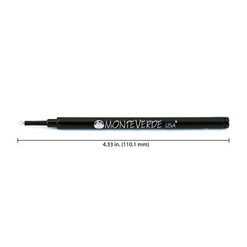 Monteverde Ceramic Rollerball Refill for Capped Rollerball Pens, Black, 6 Pack (G233BK)