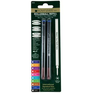 Monteverde Ceramic Rollerball Refill for Capped Rollerball Pens, Blue, 2 Pack (G232BU)