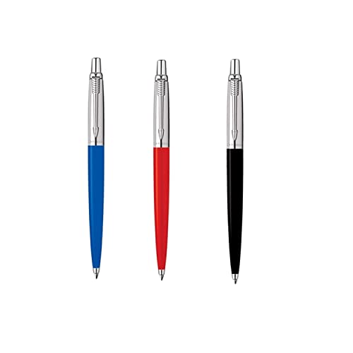 Parker Jotter 3 Colours - 1 Black + 1 Blue + 1 Red Ballpoint Pen