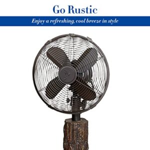 Deco Breeze DecoBreeze DBF0610 Rustic Table Fan from Fir Bark collection in Bronze/Dark finish, 9.00 inches, 10 Inch