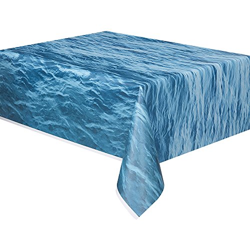 Unique tableware Ocean Waves Plastic Tablecover-108 x 54" | 1 Pc, 54" x 108"