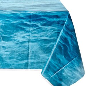 Unique tableware Ocean Waves Plastic Tablecover-108 x 54" | 1 Pc, 54" x 108"