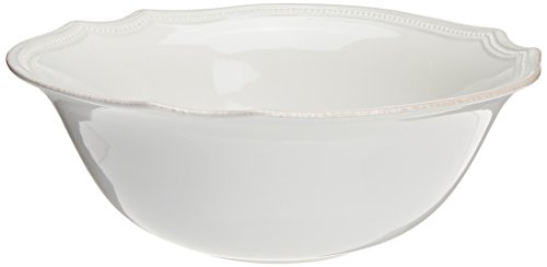 Lenox White French Perle Bead Serving Bowl, 64-Ounce