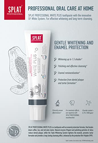 Professional Toothpaste Splat "White Plus". Safe Whitening and Enamel Protection.