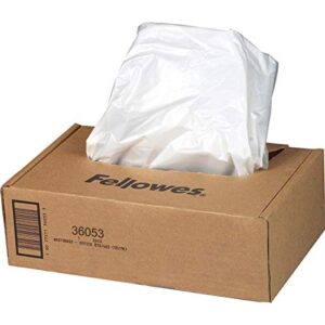 fellowes, 36053, shredder waste bags, 9 gal capacity, 100/carton, sold as 1 pack