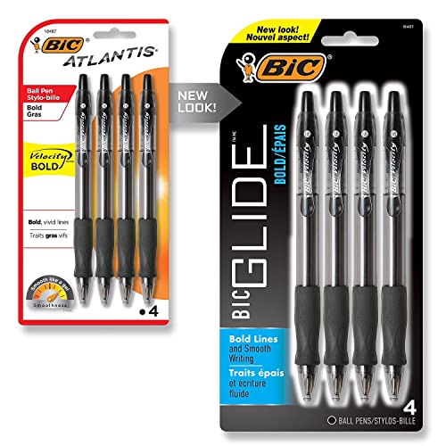 BIC 859025 Velocity Retractable Ballpoint Pens Bold Point Black Ink