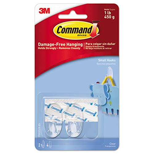 Command Strips 17092CLR Small Clear Command Hooks 2 Count