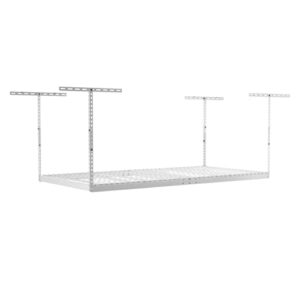 saferacks 4x8 overhead garage storage rack heavy duty - white (12"-21") - holds 600 lb