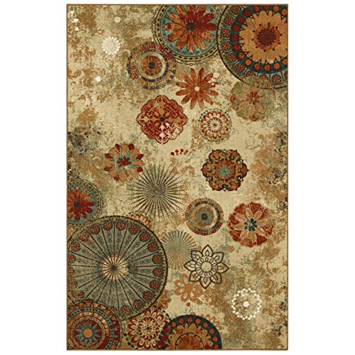 Mohawk Home Alexa Ornamental Floral Medallion 5' x 8' Area Rug - Perfect for Living Room, Dining Room, Office