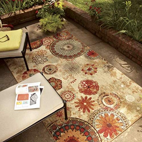 Mohawk Home Alexa Ornamental Floral Medallion 5' x 8' Area Rug - Perfect for Living Room, Dining Room, Office