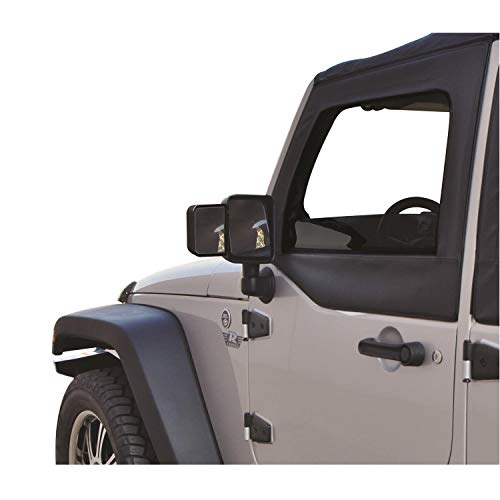 Rampage Towing Mirror Extensions | Pair, Black | 8605 | Fits 2007 - 2018 Jeep Wrangler JK