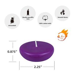 Zest Candle 24-Piece Floating Candles, 2.25-Inch, Purple