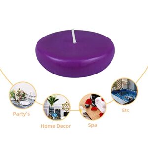 Zest Candle 24-Piece Floating Candles, 2.25-Inch, Purple