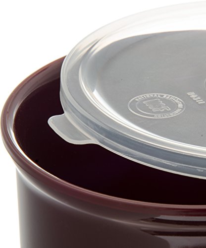 Carlisle FoodService Products Classic™ Round Storage Container with Lid, 1.2 Quart Crock, Brown