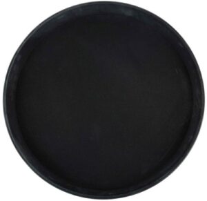 winco tfg-14k round fiberglass tray with non-slip surface, 14-inch, black