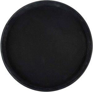 winco round fiberglass tray with non-slip surface, 16-inch, black