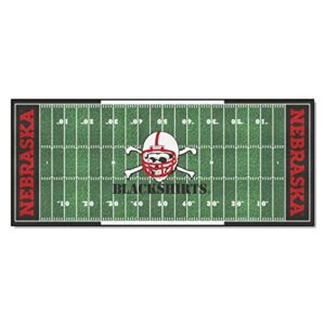 fanmats 10342 nebraska cornhuskers field runner rug - 30in. x 72in. - blackshirts alternate logo