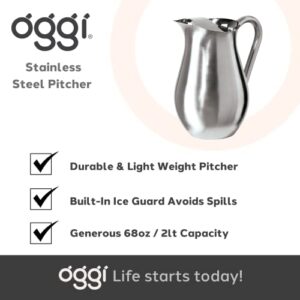 Stainless Steel Pitcher - 68 oz, Silver