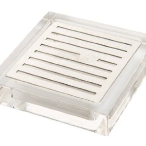 Rosseto LD108 Square Acrylic Drip Tray with Stainless Steel Insert for Beverage Dispensers, Clear