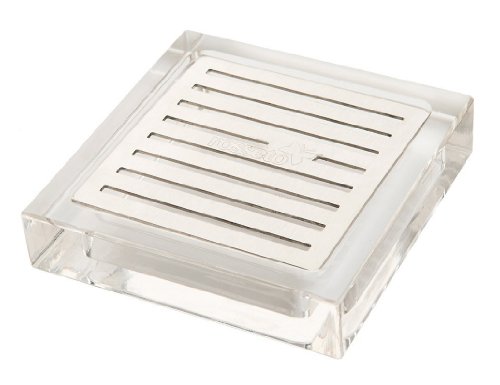 Rosseto LD108 Square Acrylic Drip Tray with Stainless Steel Insert for Beverage Dispensers, Clear