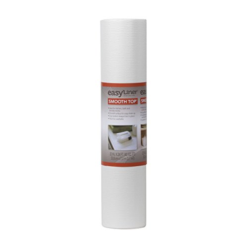 Smooth Top EasyLiner for Cabinets & Drawers - Easy to Install & Cut to Fit - Shelf Paper & Drawer Liner for Ktichen & Pantry - Non Adhesive - Non Slip Shelf Liner - 20 in. x 24ft. - White