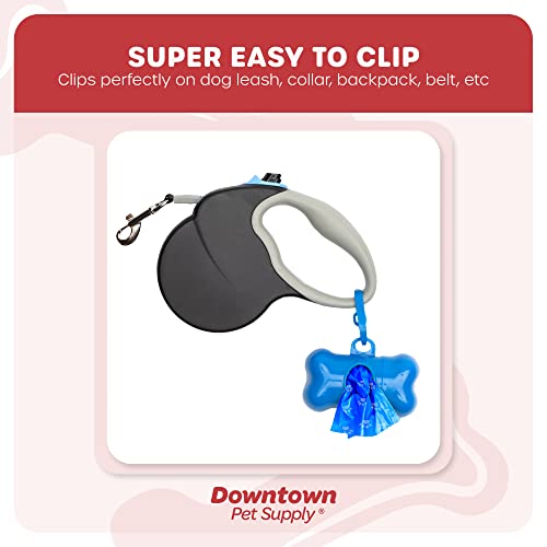 Downtown Pet Supply 220 Count Dog Poop Bags Refills with Leash Clip and Bone Bag Dispenser, Rainbow with Paw Prints - Dog Waste Bags Unscented and Leak-Proof with Dog Poop Bag Dispenser - 12.5 x 8.5"