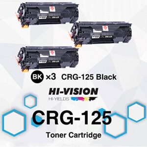 HI-Vision® Compatible 125 3484B001AA Toner Cartridge Replacement for Canon imageCLASS LBP6030w imageCLASS MF3010, imageCLASS LBP6000 (Black, 3-Pack)