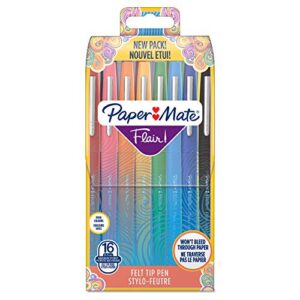 paper mate flair original fibre tip pen medium 1.0mm pack of 16