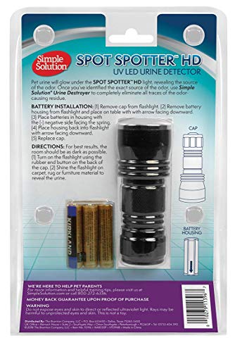 Simple Solution Spot Spotter HD UV LED Urine Detector | Spot and Eliminate Pet Urine Stains and Odors | 1 Light