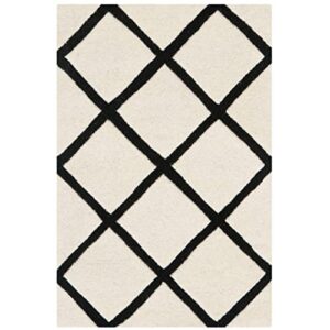 SAFAVIEH Chatham Collection 8' x 10' Black/Ivory CHT720K Handmade Diamond Trellis Premium Wool Area Rug