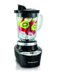 hamilton beach smoothie smart blender with 5 speeds & 40 oz glass jar, black (56206)