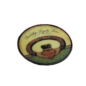 claddagh tempered glass cutting board, irish birthday and christmas gift for cooks, round, 11 3/4 inches, by abbey gift