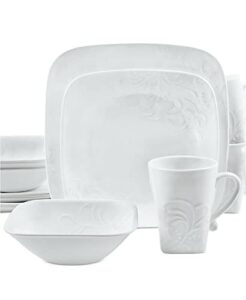 corelle boutique cherish embossed square 16-pc set