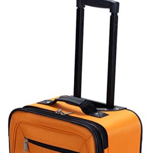 Rockland Fashion Softside Upright Luggage Set,Expandable, Orange, 2-Piece (14/19)