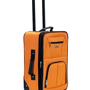 Rockland Fashion Softside Upright Luggage Set,Expandable, Orange, 2-Piece (14/19)