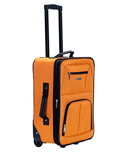 Rockland Fashion Softside Upright Luggage Set,Expandable, Orange, 2-Piece (14/19)