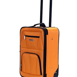 Rockland Fashion Softside Upright Luggage Set,Expandable, Orange, 2-Piece (14/19)