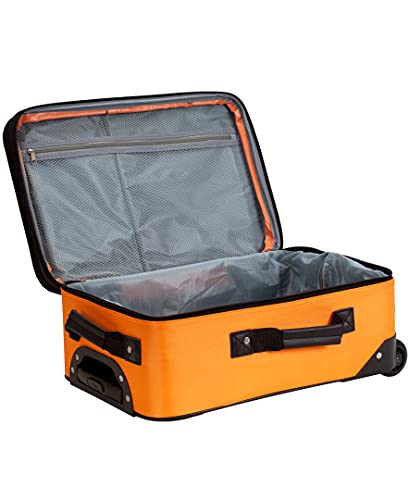 Rockland Fashion Softside Upright Luggage Set,Expandable, Orange, 2-Piece (14/19)