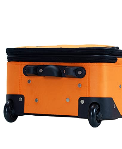 Rockland Fashion Softside Upright Luggage Set,Expandable, Orange, 2-Piece (14/19)