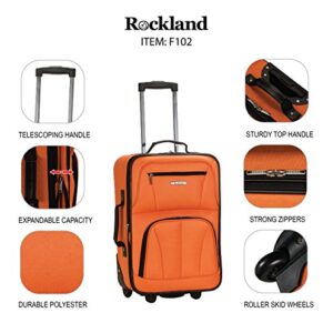 Rockland Fashion Softside Upright Luggage Set,Expandable, Orange, 2-Piece (14/19)